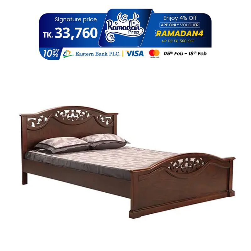 Buy Regal Romilly Wooden Double Bed Online at Best Price | Othoba.com